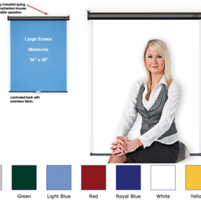 4' x 7' Light Blue Retractable Backdrop, Black Casing | IDSuperShop
